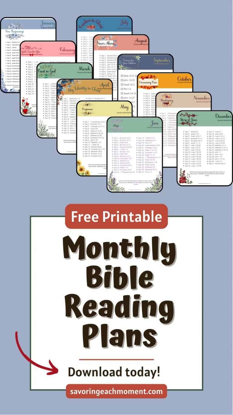 Free 2026 Printable Daily Bible Reading Plan - Savoring Each Moment